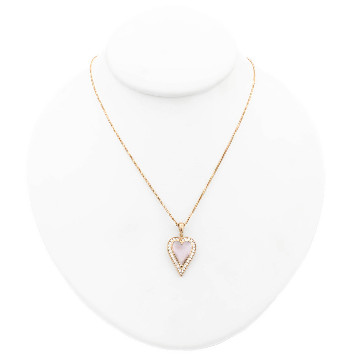 Kabana 14K Rose Gold Pink Mother of Pearl & Diamond Heart Pendant 18 ... Kabana 14K Rose Gold Pink Mother of Pearl & Diamond Heart Pendant 18 ...