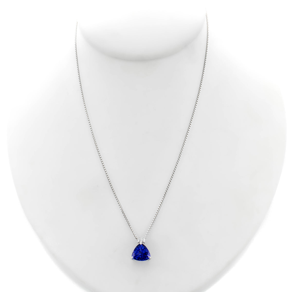 Rhapsody Platinum 4.34ct Violet Tanzanite & Trapezoid Diamond Necklace ...